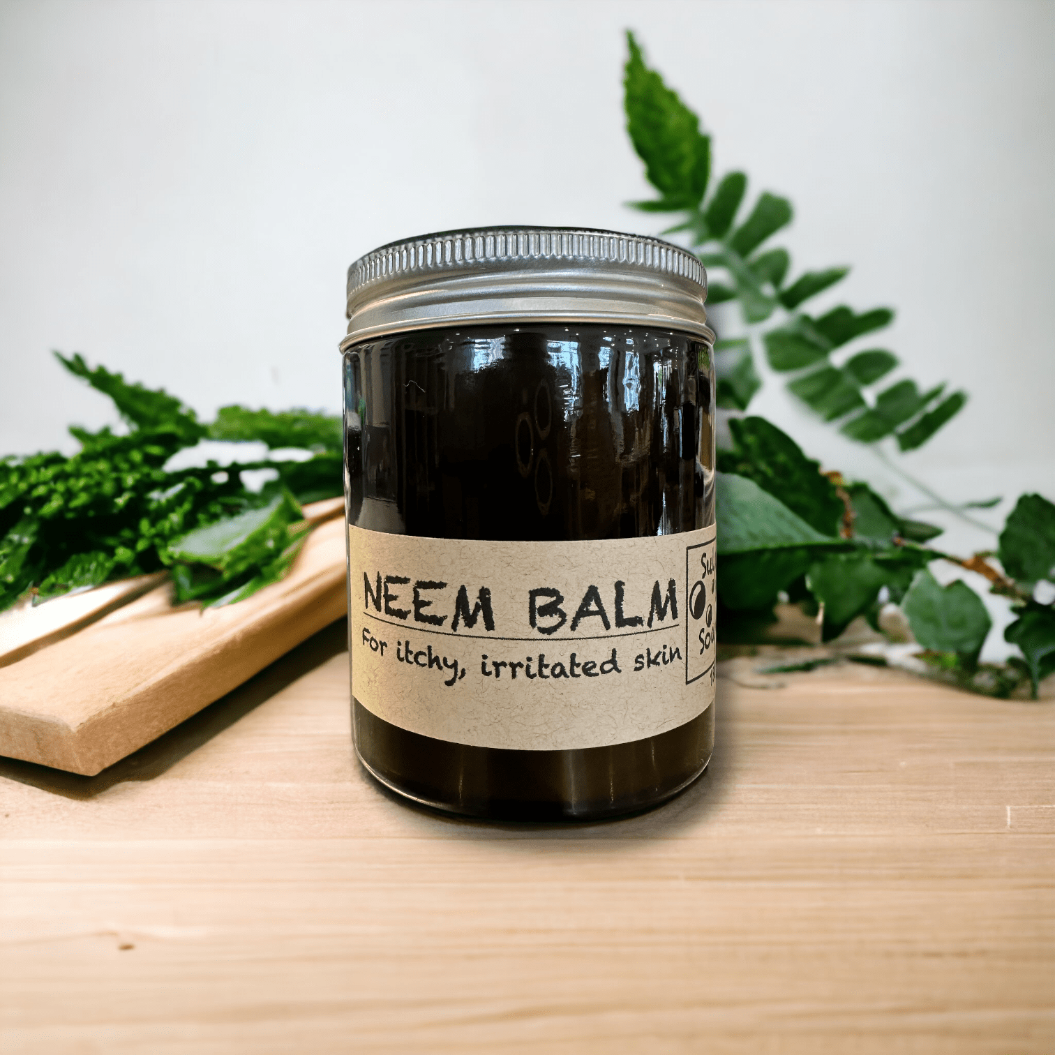 Neem balm, 150g in amber glass jar. – Sulphur City Soapery